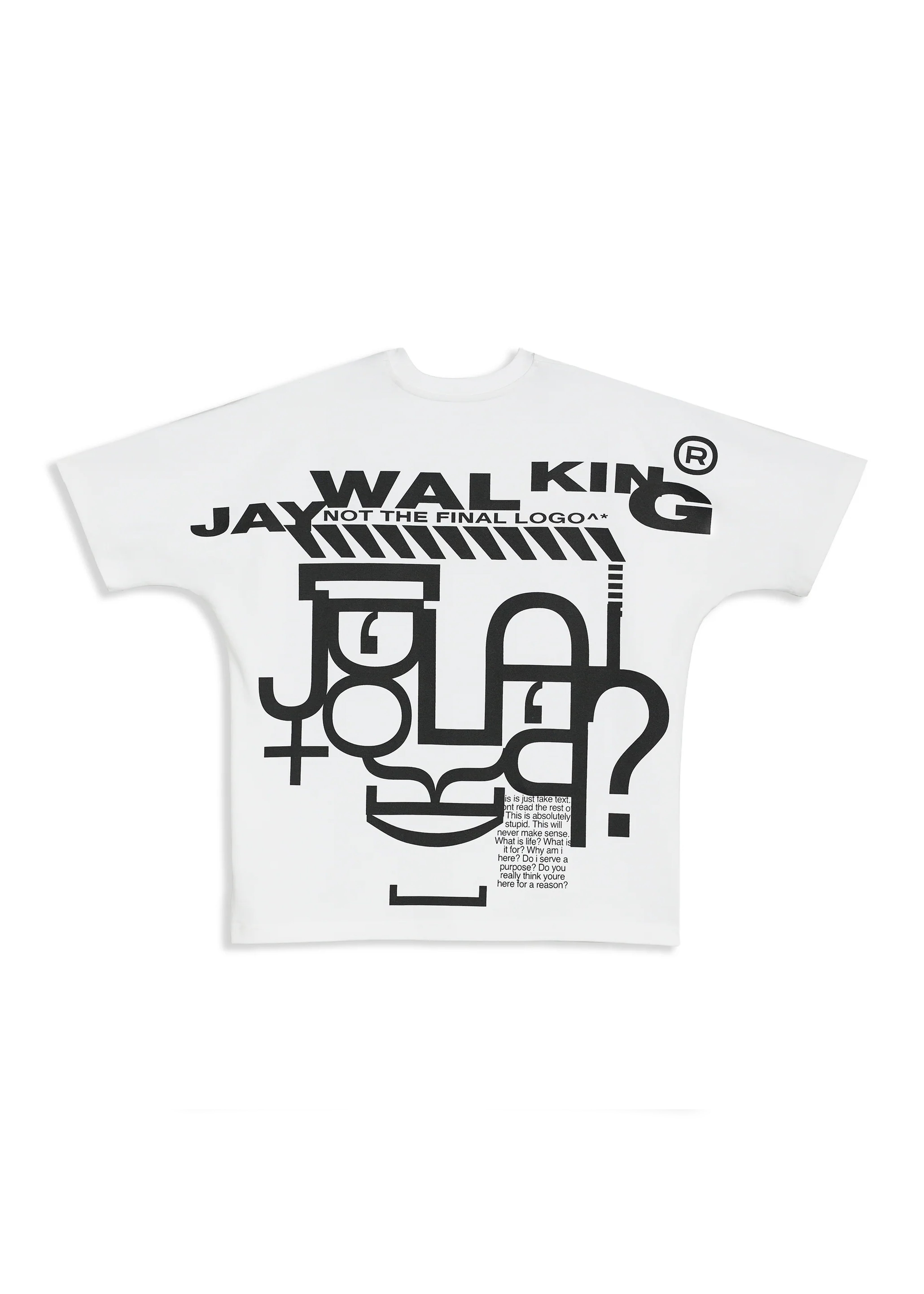 TYPO ART FACE BATWING T-SHIRT IN WHITE [UNISEX] – JAYWALKING